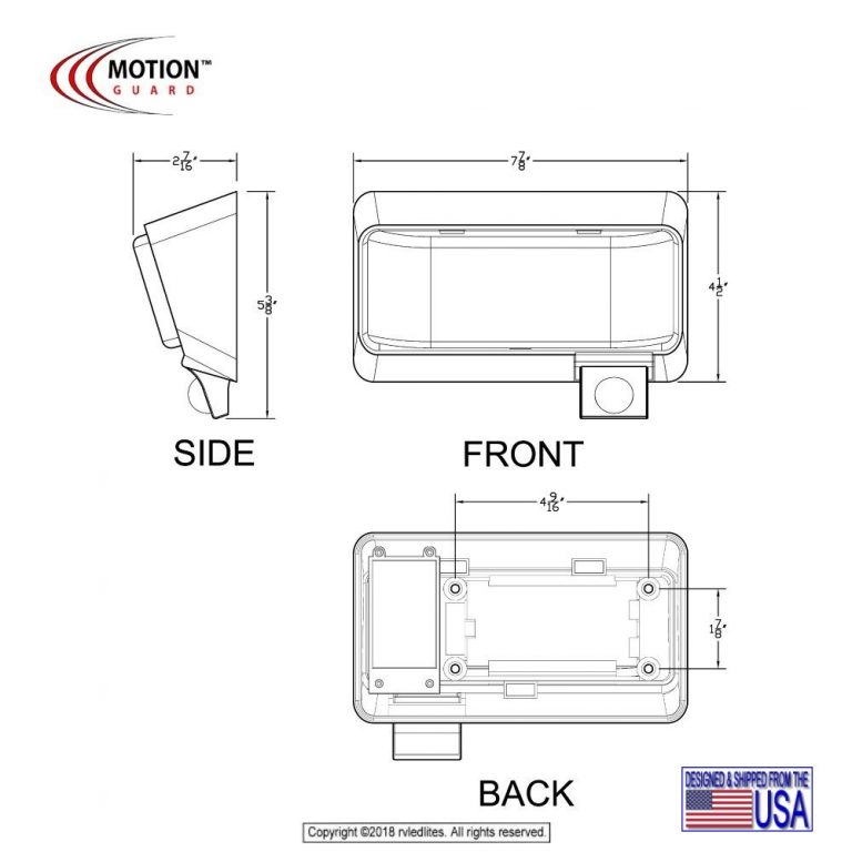 MOTION-GUARD, MG1000-450W, Black, RV Motion Sensor Light